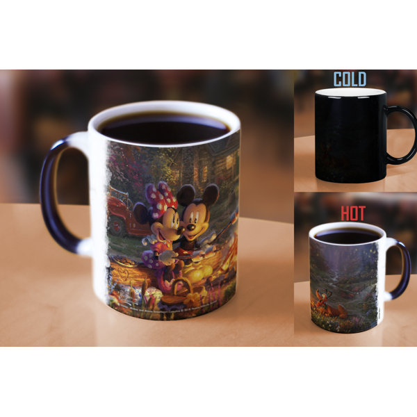 Morphing Mugs Disney Mickey and Minnie Mouse Campfire Thomas Kinkade Heat Sensitive Morphing ...